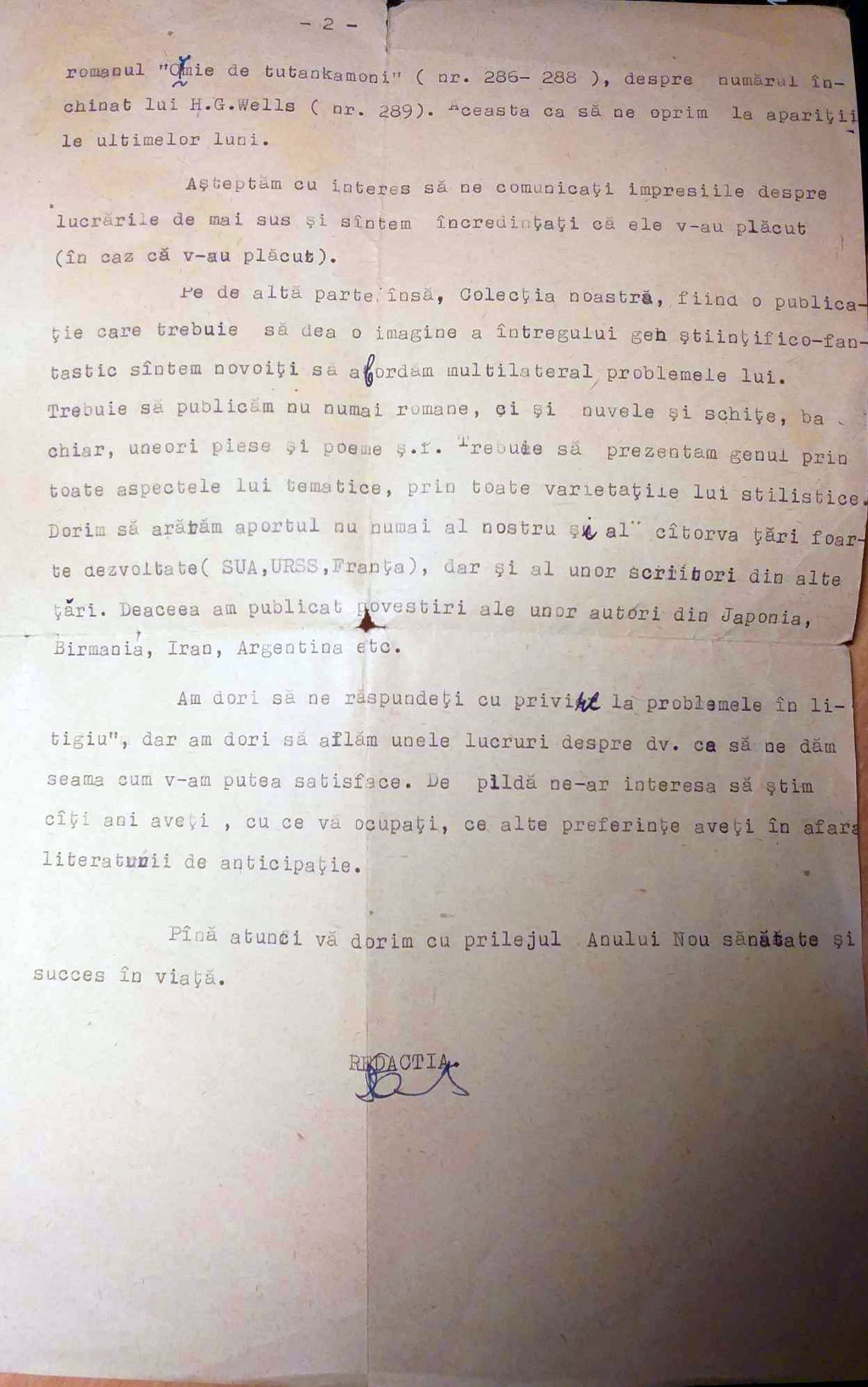 Scrisoare veche de 57 de ani, de la revista Știință și Tehnică - Dana ...